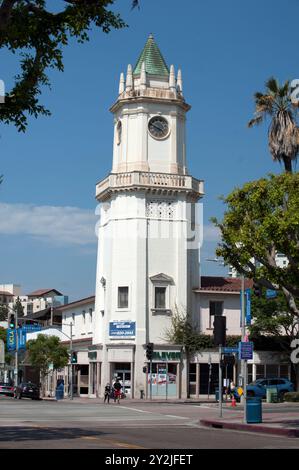 Historic clock tower in Westwood Village, Los Angeles, California, USA ...