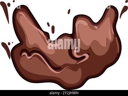 decadent chocolate splash cartoon vector illustration Stock Vector ...