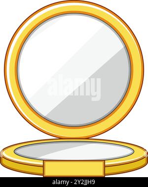 pocket compact mirror cartoon vector illustration Stock Vector Image ...