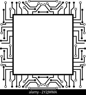 semiconductor microchip frame cartoon vector illustration Stock Vector ...