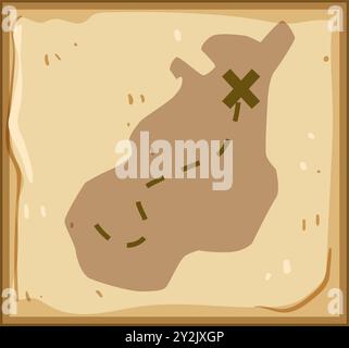 coastline nautical map cartoon vector illustration Stock Vector Image ...
