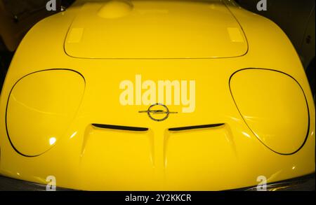 Opel GT Front Hood with Yellow Paint Stock Photo - Alamy