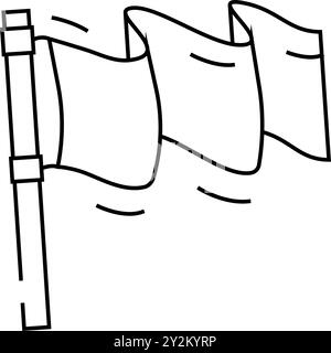 red flag alert line icon vector. red flag alert sign. isolated contour ...