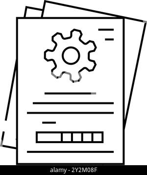technical writing mechanical engineer line icon vector. technical ...