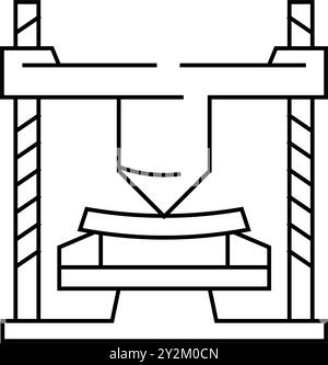 materials testing mechanical engineer line icon vector illustration ...
