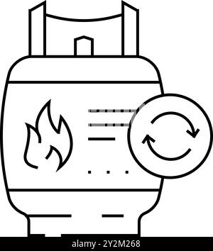 cylinder exchange gas service line icon vector. cylinder exchange gas ...