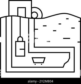 mine shaft line icon vector illustration Stock Vector Image & Art - Alamy