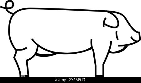 landrace pig breed line icon vector. landrace pig breed sign. isolated ...