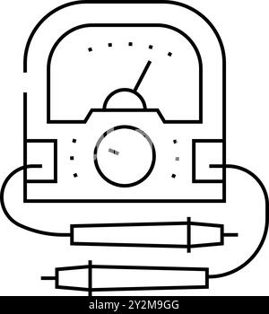 voltage measurement electronics line icon vector illustration Stock ...