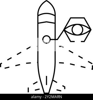 fuselage examination aircraft line icon vector. fuselage examination ...