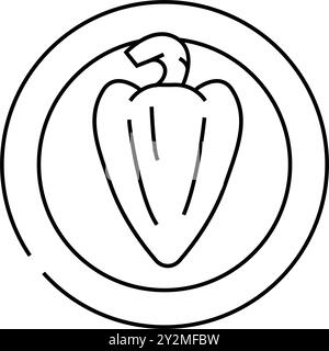 chiles rellenos mexican cuisine line icon vector illustration Stock ...