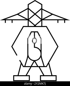grid maintenance electric line icon vector illustration Stock Vector ...