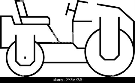 compaction roller construction vehicle line icon vector. compaction ...