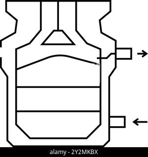 gasification biomass energy line icon vector illustration Stock Vector ...