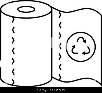 recycling paper towel line icon vector. recycling paper towel sign ...