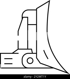 dozer blade construction vehicle line icon vector. dozer blade ...