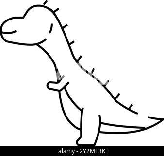 carnotaurus dinosaur animal line icon vector. carnotaurus dinosaur ...