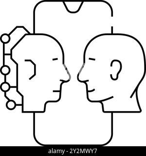 human computer interaction hci line icon vector illustration Stock ...