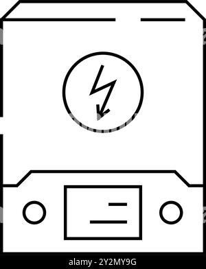 inverter solar panel line icon vector. inverter solar panel sign ...