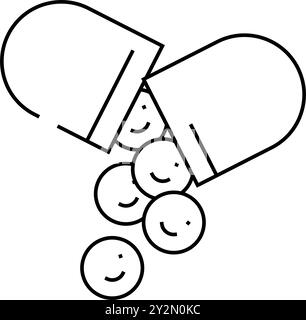 antidepressants medicines pharmacy line icon vector. antidepressants ...