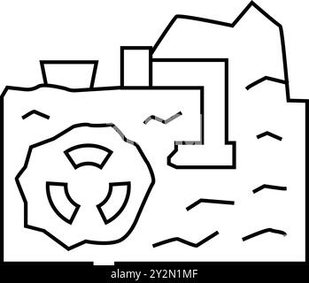 uranium mining nuclear energy line icon vector. uranium mining nuclear ...