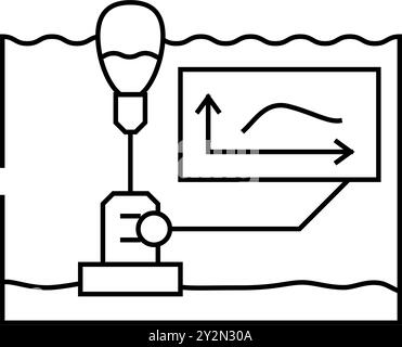 currents tidal power line icon vector. currents tidal power sign ...