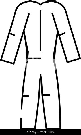 coveralls ppe protective equipment line icon vector illustration Stock ...