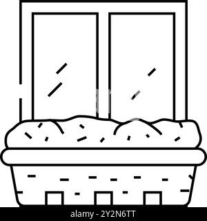 window boxes urban gardening line icon vector. window boxes urban ...