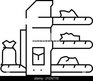 material recovery facility mrf line icon vector. material recovery ...