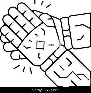 clap applause robot hand gesture line icon vector illustration Stock Vector Image & Art - Alamy