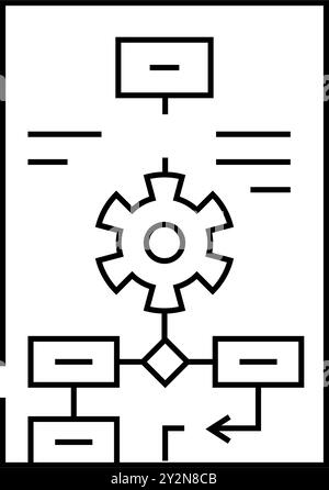 process modeling analyst line icon vector illustration Stock Vector ...
