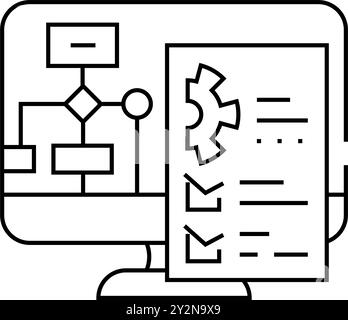 system evaluation analyst line icon vector. system evaluation analyst ...