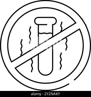 zero toxins product label caution line icon vector illustration Stock ...