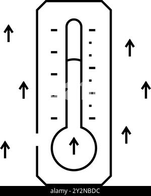 rising temperature gauge progress line icon vector illustration Stock ...