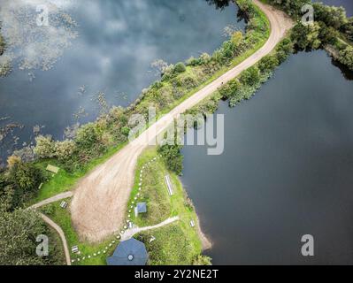 Small artificial lakes in the outskirts of Hedensted Denmark Stock ...