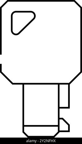 key for twist lock line icon vector. key for twist lock sign. isolated ...