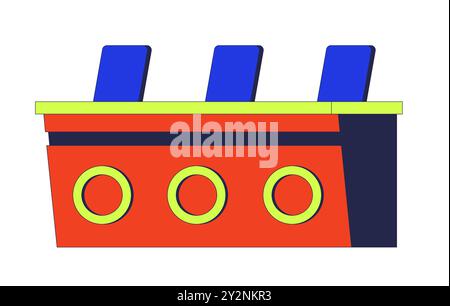 Judges panel table with vote signs and chairs black and white 2D line ...