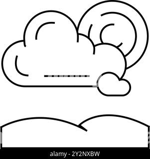 partially cloudy weather line icon vector illustration Stock Vector ...