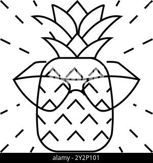 wisdom pineapple line icon vector illustration Stock Vector Image & Art ...