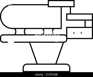 steam generator heated table line icon vector. steam generator heated ...