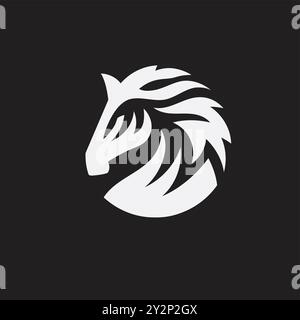 horse head symbol with in circular style vector illustration Stock ...