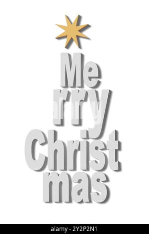 3d Illustration Merry Christmas and Happy New Year Isolated on White ...