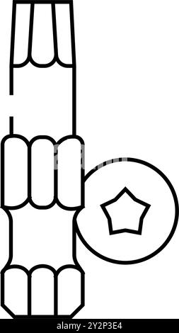 torx drive screwdriver bit line icon vector illustration Stock Vector ...