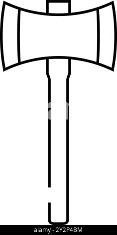 double bit axe blade line icon vector. double bit axe blade sign ...