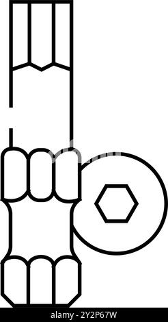 allen wrench screwdriver bit line icon vector illustration Stock Vector ...