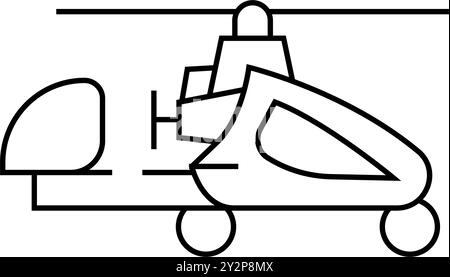 gyroplane airplane aircraft line icon vector illustration outerwear ...