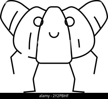 croissant dessert character line icon vector illustration Stock Vector ...