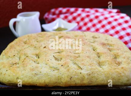 Closeup of Freshly Baked Delectable Italian Tomato and Garlic Focaccia ...