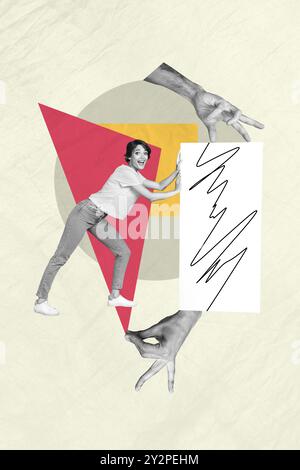 Composite sketch image trend artwork photo collage of workspace project ...