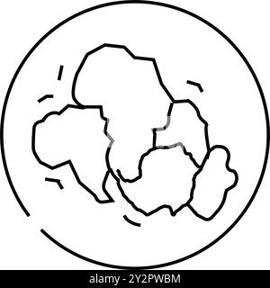 gondwana earth continent map line icon vector illustration Stock Vector ...
